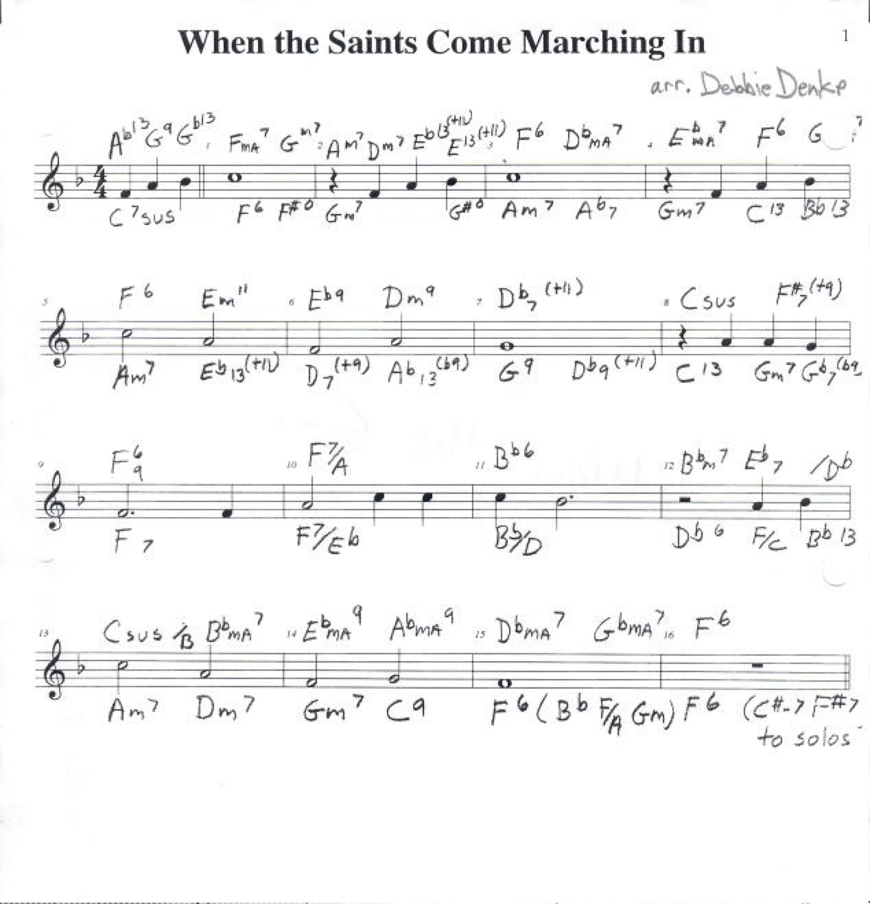 When The Saints Go Marching In (Lesson in Jazz Harmony) – Debbie Denke ...